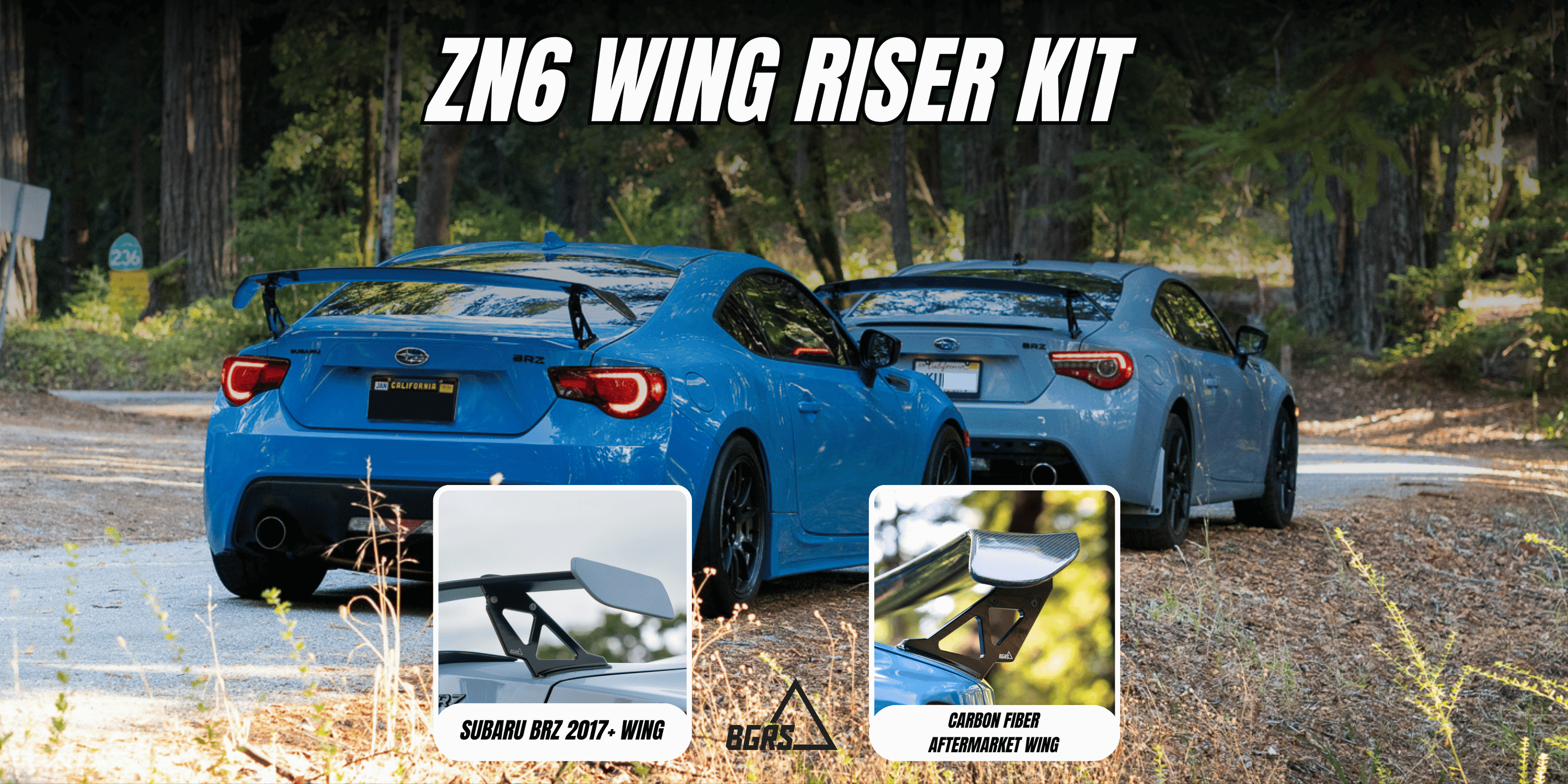 BGRS BRZ 86 Wing Riser Carbon Wing Full Upgrade Kit – Battle Garage ...